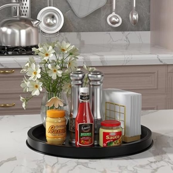 HGF | Accents | 3 Round Metal Tray For Kitchen Dining Room Centerpiece ...